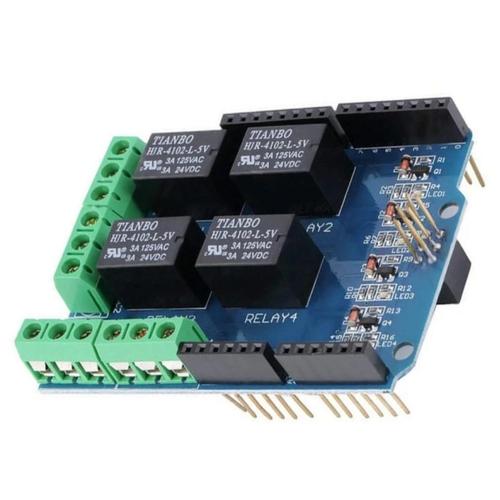 Jual Relay Shield Module 4 Channel 5V for Arduino Uno Mega Expansion ...