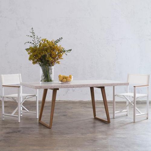 Jual Meja terazzo 1 set kaki besi / Meja makan terazzo / Meja strika ...