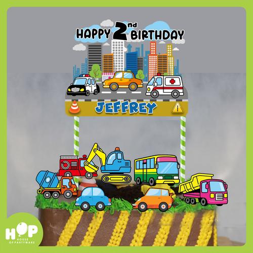 Jual Topper Cake CAR MOBIL Transportasi + Custom Nama Hiasan Ulang ...