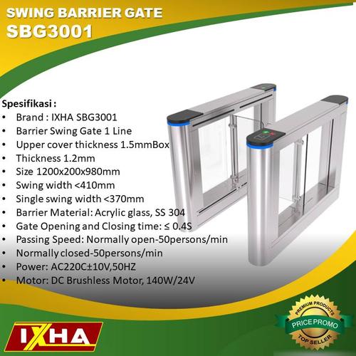 Promo Swing Barrier Gate Otomatis 1 jalur 1 line - Non RFID Access ...