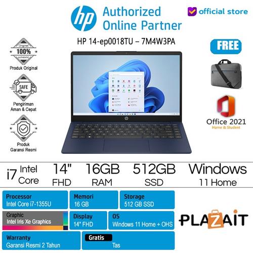 Promo Laptop HP 14-ep0018TU i7-1355U 16gb 512gb ssd 14″ FHD W11+OHS ...