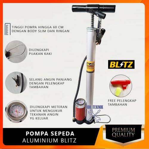 Jual BLITZ Pompa Angin Sepeda Tabung Aluminium Almini Meter - Kota ...