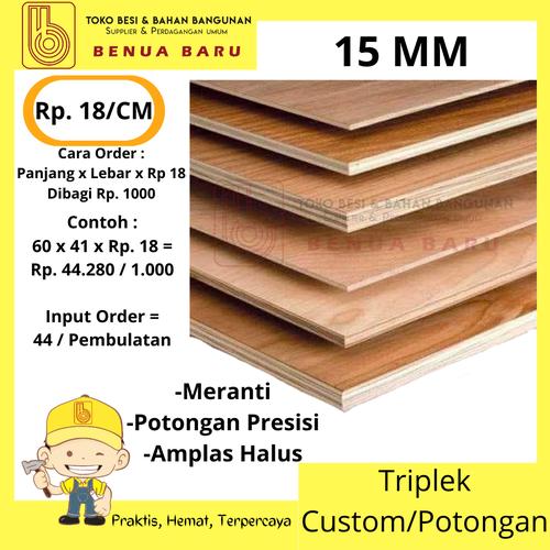 Jual Triplek Multiplek Custom 15 MM Meranti / Triplek Potongan 15MM ...
