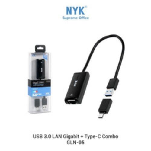 Jual NYK GLN05 USB 3.0 to LAN Gigabit With Type C Adapter - Kota ...
