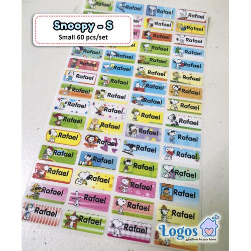 Jual Snoopy Sticker Name Label Small Stiker waterproof Peanuts anak ...