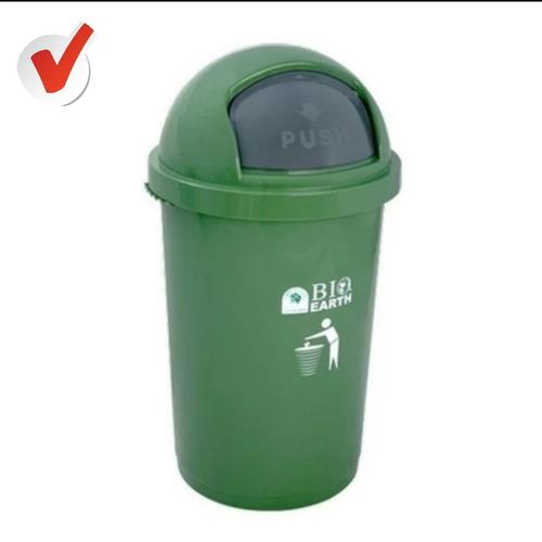 Jual Tempat sampah bulat tutup ayun Garbage Bin swing lid green leaf 50 ...