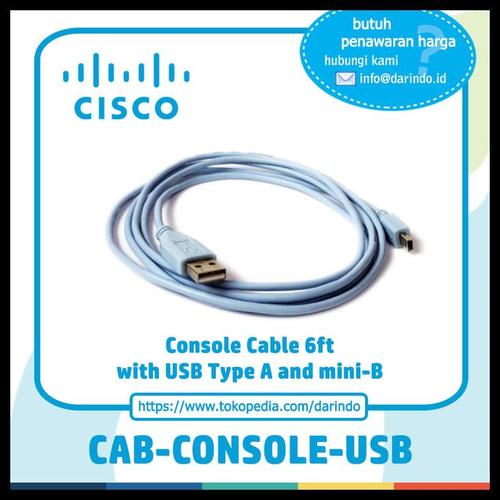 Jual Cisco Console Cable 6 Ft With Usb Type A And Mini-B (Cab-Console ...