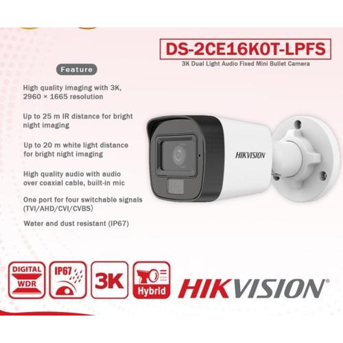 Jual HIKVISION DS-2CE16K0T-LPFS 3K(5MP) OUTDOOR DUAL LIGHT AUDIO - Kota Manado - Asiatech ...