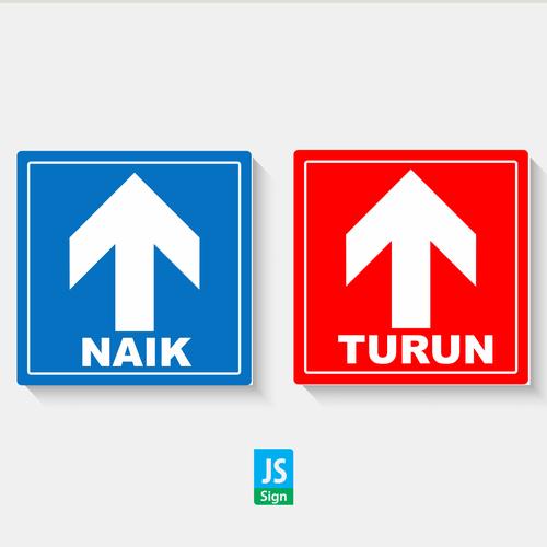 Jual STICKER ARAH PANAH TANGGA NAIK TURUN - S(10x10cm) - Kota Malang ...