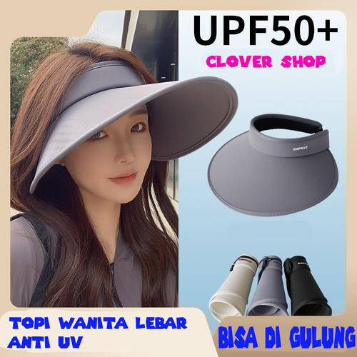 Jual Topi Wanita Anti UV Lebar Topi Pantai Anti Matahari Gulung Lipat ...