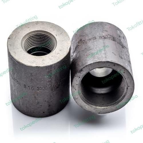 Jual sock reducer drat dalam 1 1/2 in x 3/4 in besi hitam A105 3000 psi ...