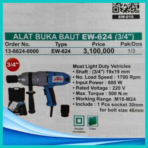Jual wipro ew-624 electric impact wrench 3/4" alat buka baut listrik ...