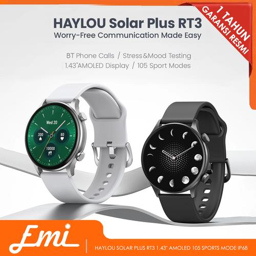 Promo Haylou Solar Plus RT3 1.43" AMOLED 105 Sports Mode IP68 Smart Watch - Silver - Kota ...