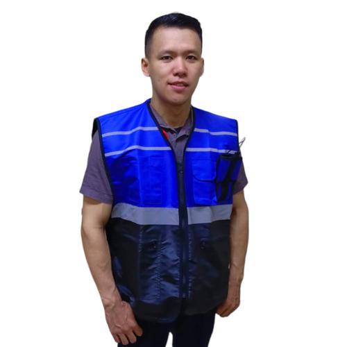 Jual Rompi Taslan kombinasi 5 kantong / rompi safety k3 warna biru ...