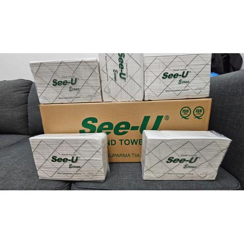 Jual GROSIR 1 DUS Tissue See U Hand Towel Econo HIJAU ijo 150s ISI 20 ...