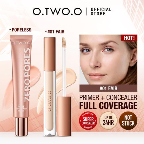 Jual O.TWO.O 2pcs Set Makeup Primer & Full Coverage Concealer Cair ...