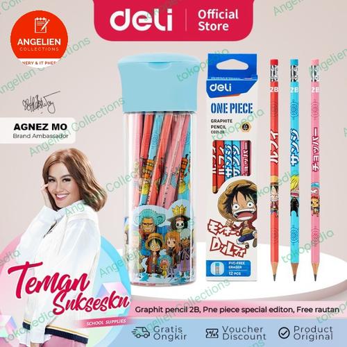 Jual Deli EC023 Graphite Pencil / Pensil Kayu 2B Edisi One Piece 50 Pcs ...
