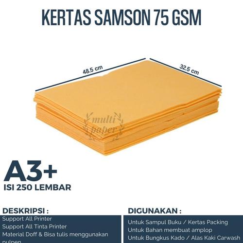 Jual Kertas A3 Plus Coklat Samson isi 250 lembar / Kertas Alas Kaki ...