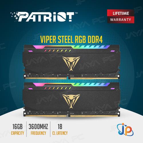 Promo Patriot Memory Viper Steel RGB DDR4 PC28800 3600Mhz 16GB 2x8GB ...