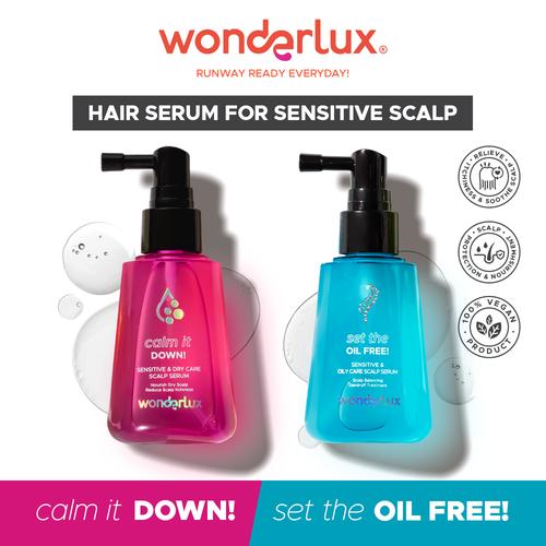 Promo Wonderlux Sensitive Scalp Care Serum Hair Serum 75ml - (BIRU ...