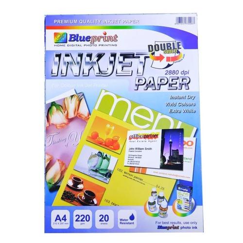 Jual Double Sided Inkjet Paper A4 220gsm isi 20 lembar Kertas Blueprint ...