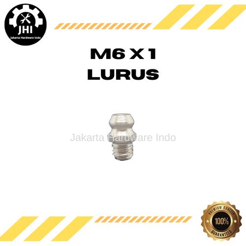 Jual NIPPLE GREASE LURUS M6 *1 NEPEL GREASE M6*1 NEPEL GEMUK STEEL ...