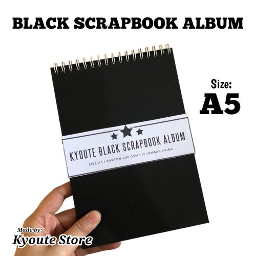 Jual Scrapbook Album Hitam Black Kyoute A5 Menulis Journal Foto DIY 400 ...