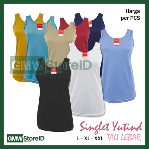 Promo F77 Kaos Dalam Wanita Singlet Yutind Tali LEBAR Colorful Hitam ...