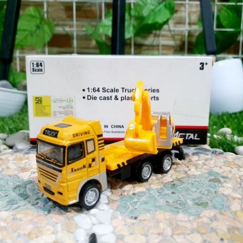Jual Diecast Set Truk Trailer & Excavator Alloy - Mainan Miniatur beko ...