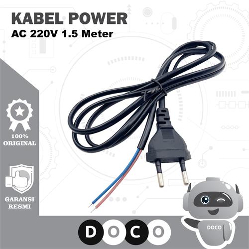 Jual Kabel Power AC 220V 1.5M Cable Colokan SNI Buntung LISTRIK Sambungan - Kabel Saja - Kota ...