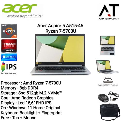 Promo Acer Aspire 5 A515 Ryzen 7-5700 16gb Ssd 512gb 15,6 fhd ips ...