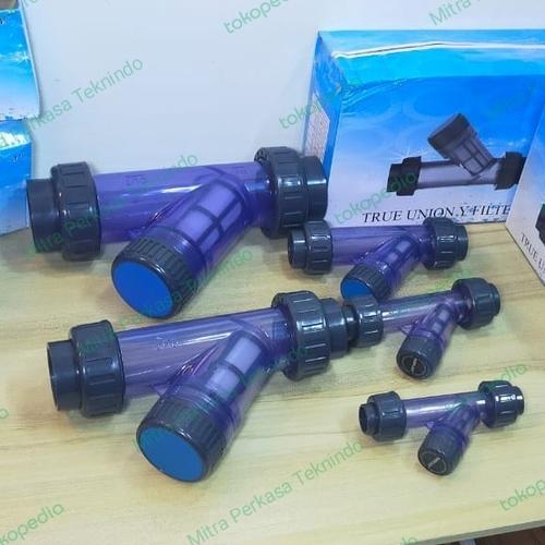 Jual Y strainer clear PVC 2" inch double union fitting pipa PVC DN50 ...