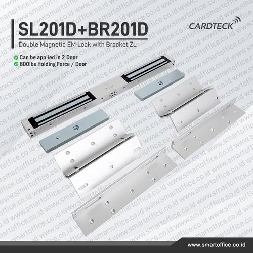 Jual EM Lock 1200lbs Double Magnetic Lock Bracket ZL EMLock SL201D ...
