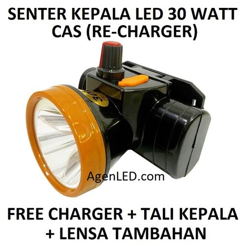 Promo Lampu Senter Kepala LED 30W HEADLAMP COB Recharge Cas Charger 30 ...