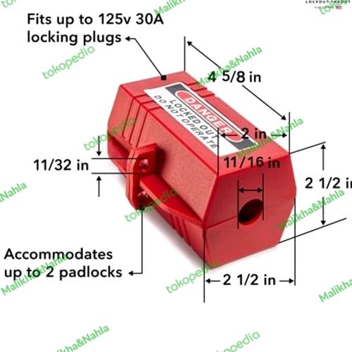 Jual Plug Lock for Lockout Tagout, Industrial Grade 110-125 Volt Power ...