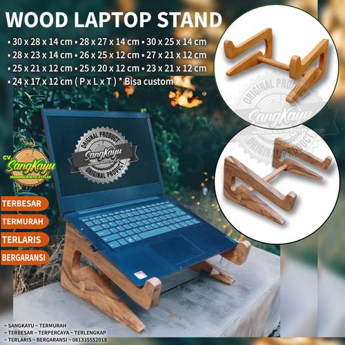 Jual Meja laptop stand kayu minimalis notebook stand portable laptop table - 30 x 25 x 14 cm ...
