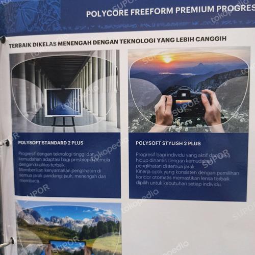 Jual Lensa Anti radiasi BLUE RAY Polycore Progresif Polysoft standard Plus - 1.56 Blue Ray ...