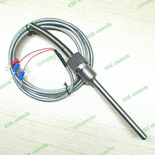 Jual sensor panas Thermocouple TPT-PT 100(2mtr) 8 x 100mm (drat 1/2"pvc ...