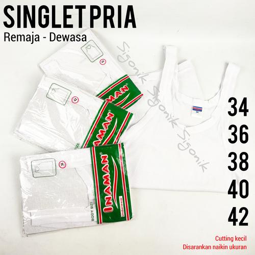 Jual Singlet Pria Dewasa INAMAN 34 36 38 40 42 Putih Kaos Dalam Cowok ...