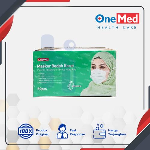 Jual Masker Bedah Karet Hijab Onemed/ Masker Medis Hijab Onemed Jilbab ...