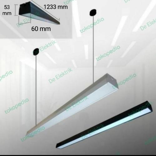 Jual Kap Lampu Gantung TL LED T8 Linier Fixture 1x18w 120cm Hitam ...