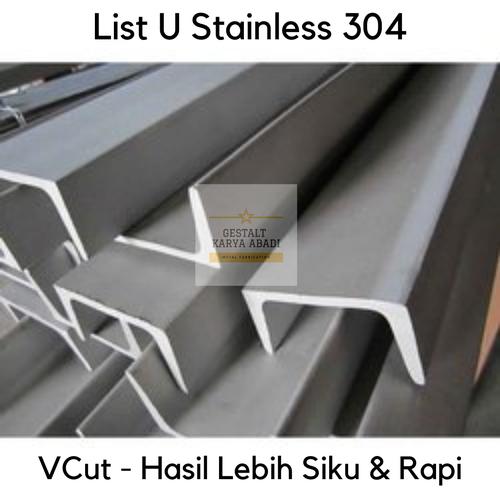 Jual Profil List U Stainless Steel SUS304 Tebal 1,2 mm - 10x10x10 mm ...