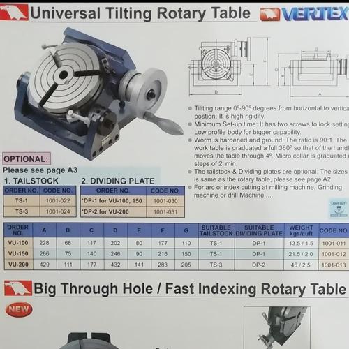 Jual vertex tilting rotary table vu-100 - Kota Surabaya - Vertex ...