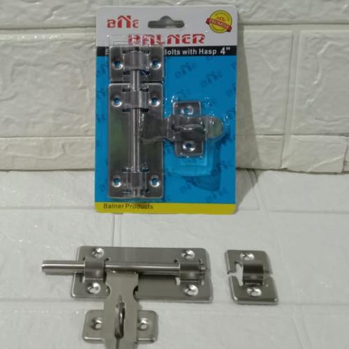 Jual AJ Grendel slot pintu jendela gudang 4 inch kait stainless - Kab ...