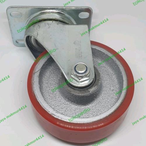 Jual roda troli Pu 5 inch pelek cor besi hidup 1 pcs - Kota Tangerang ...