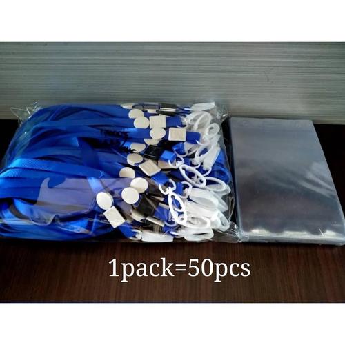 Jual NAME TAG TALI + COVER PLASTIK 3 WARNA (1 PACK ISI 50 ) - Biru ...