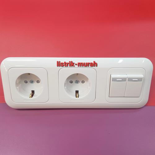 Jual Panasonic Stop Kontak 2G + Saklar Seri Hotel WEJ1121 WEJ7823 ...