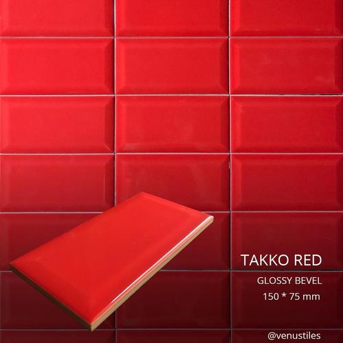 Jual Venus Takko Red Glossy Bevel - Backsplash Tile - 100 x 200 - Kota ...