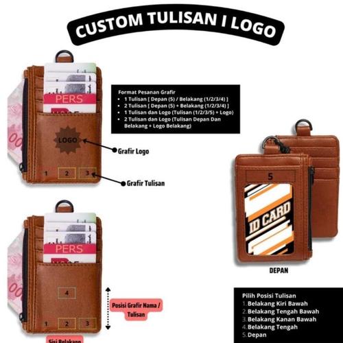 Jual Name Tag ID card Kulit Grafir Tulisan Logo Lanyard ID Card Kulit ...