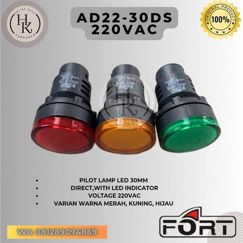Jual pilot lamp led 220vac 30mm / AD22-30DS / indikator lampu panel ...